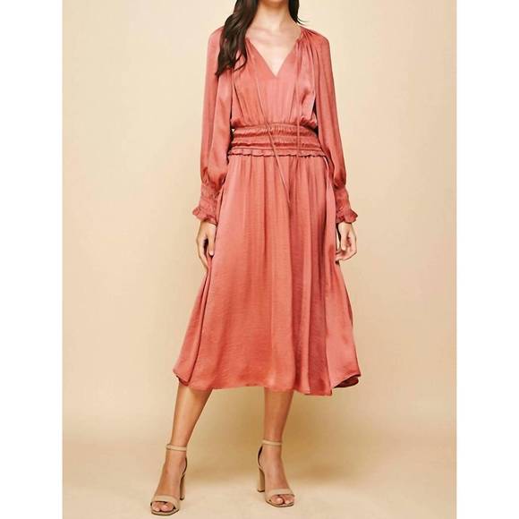 Pinch | Dresses | New Pinch Pleated Maxi Dress In Dusty Coral | Poshmark